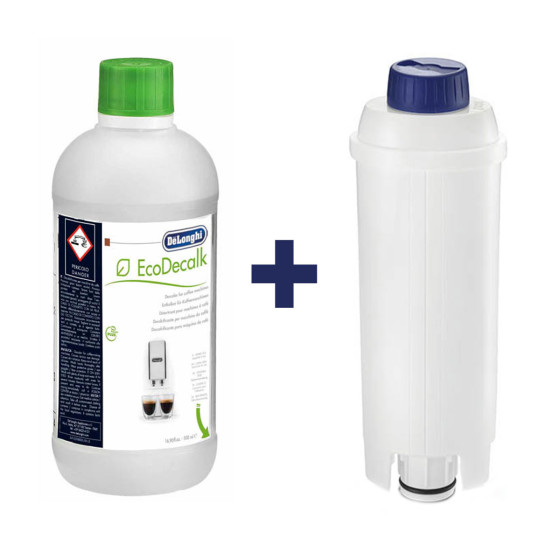 Kit d'entretien DeLonghi Cartouche filtrante + Détartrant