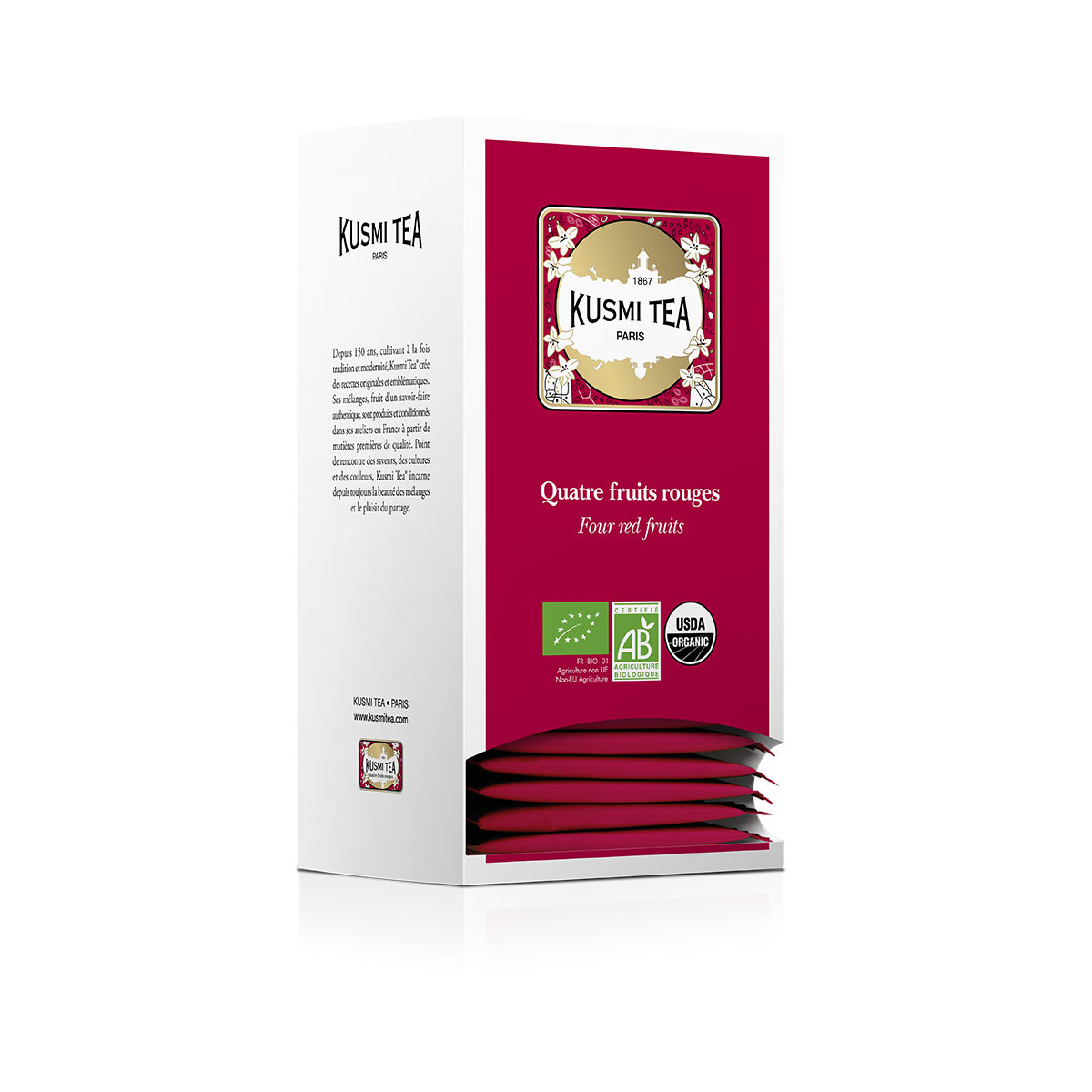 Thé Noir 4 Fruits Rouges Bio Kusmi Tea - 6 boites - 150 sachets