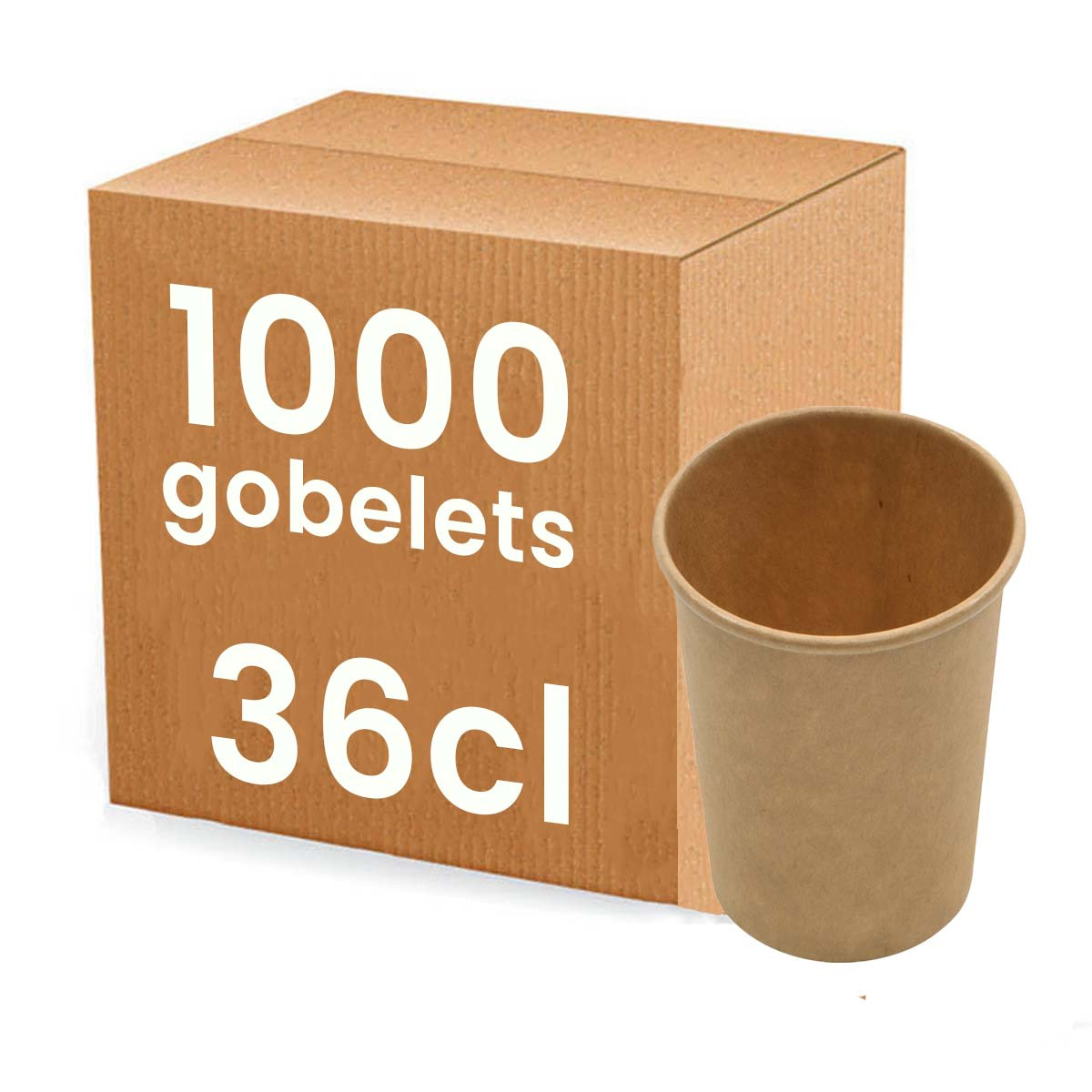 Gobelet à café en Kraft 36 cl - 1000 gobelets