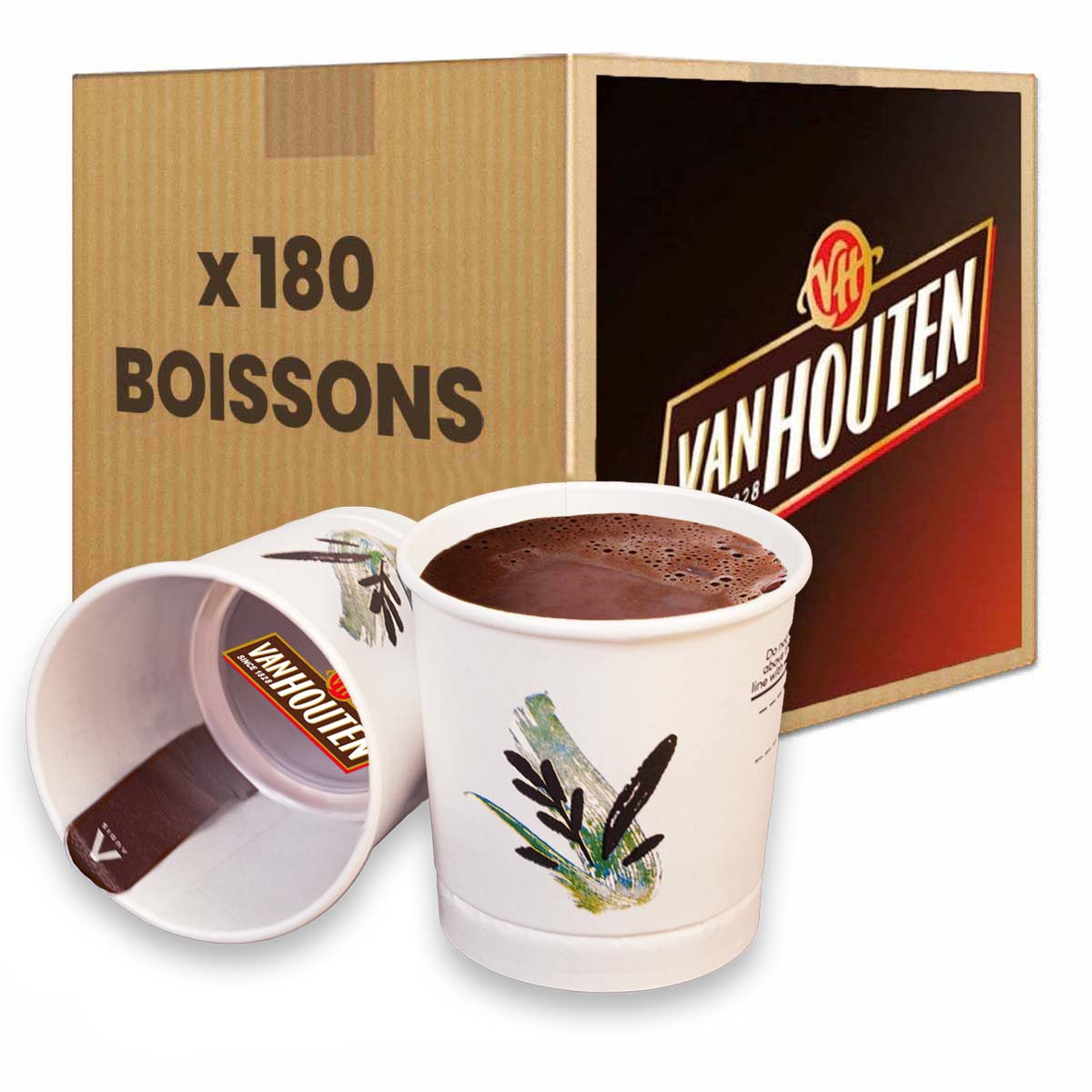 Gobelet Pré-dosé en carton chocolat chaud lacté Van houten par 180