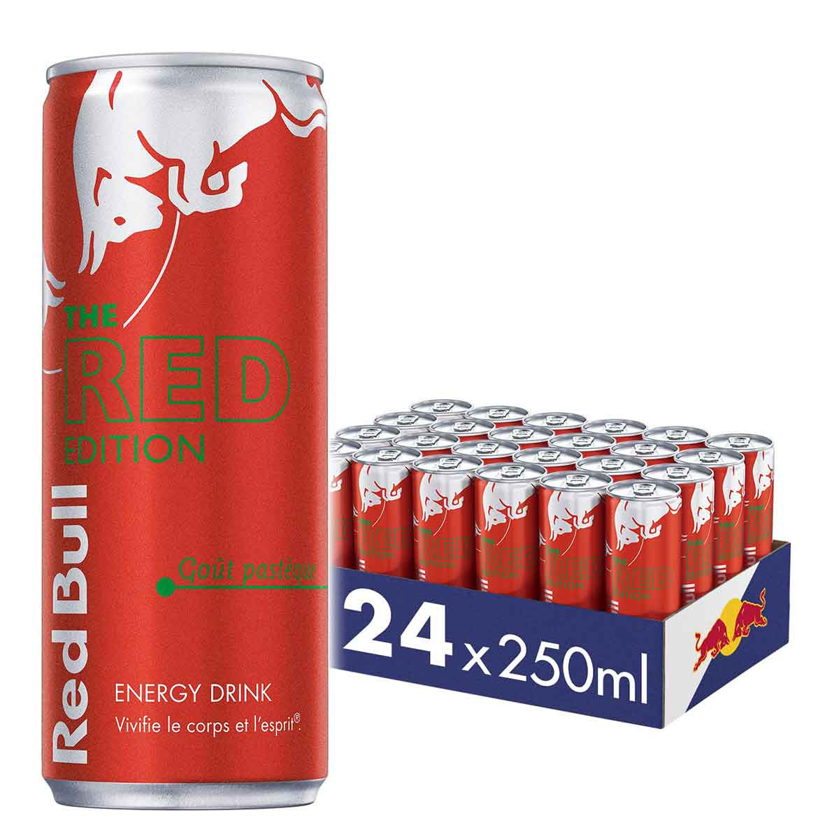Boisson Energisante Red Bull Abricot Fraise Canette Slim de 25cl x24